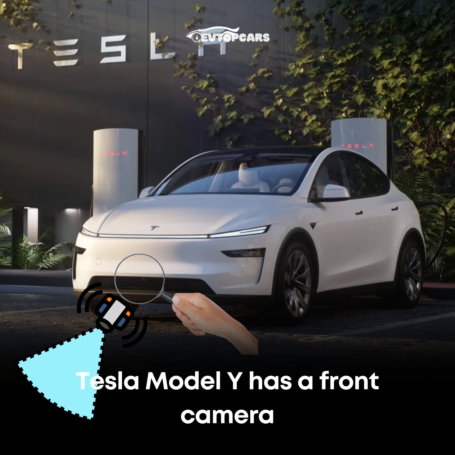 Tesla Model Y Juniper has a front camera - EVtopcars